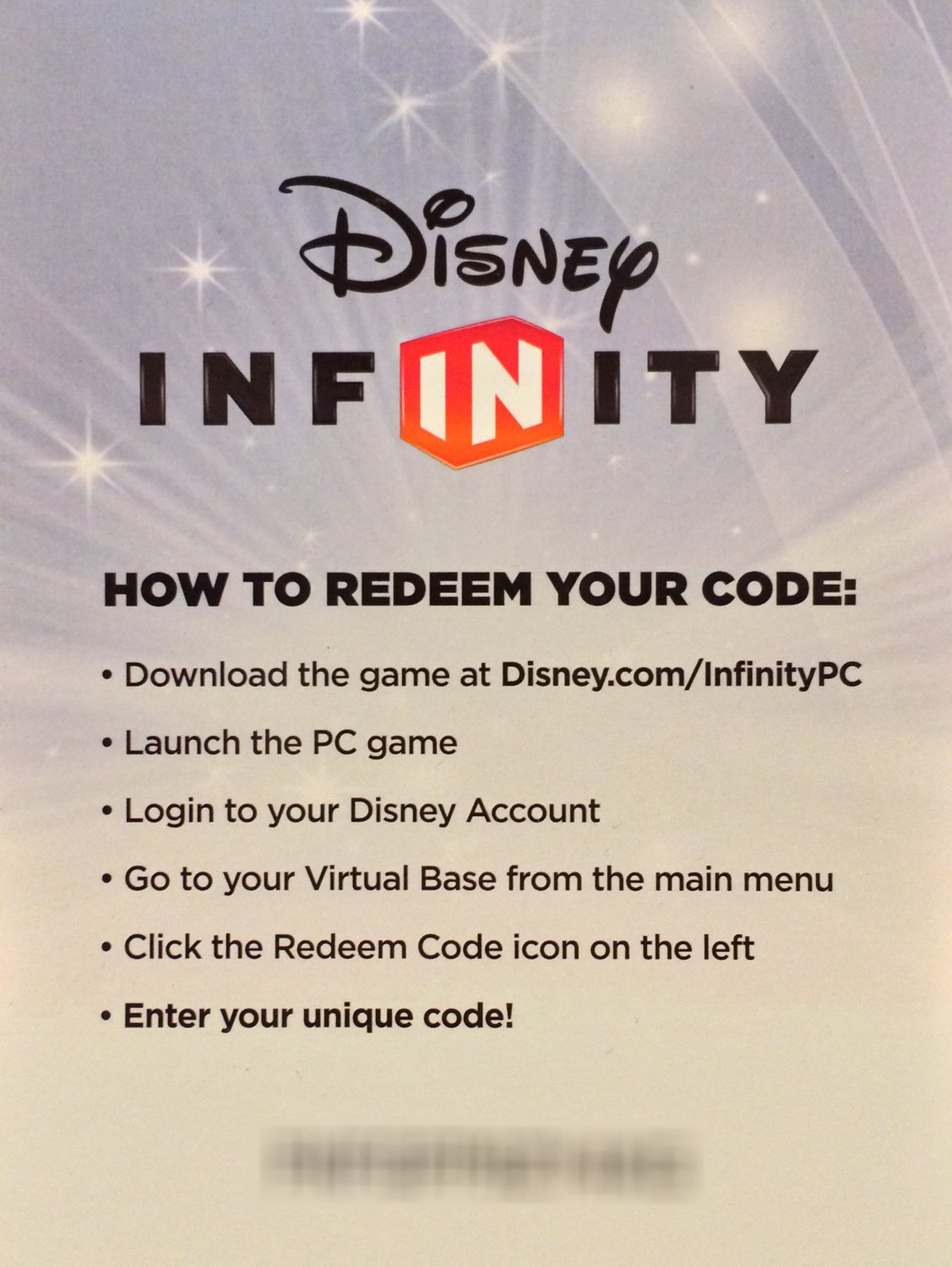 E3 2014 Disney Infinity PC Buzz Lightyear Character Unlock Code