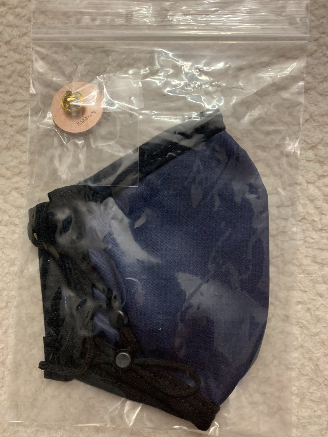 NASA JPL Mars 2020 Face Mask and Pin set (M2020)