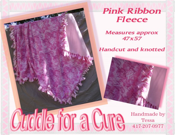 Pink Ribbon - Fleece Blanket - Breast Cancer Awareness