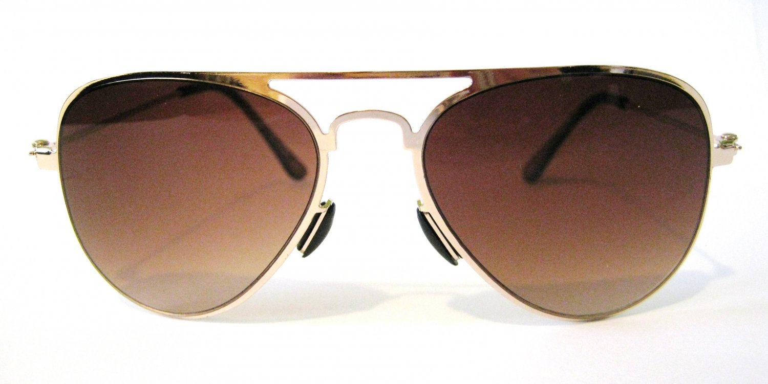 KIDS PILOT AVIATOR STYLE GOLD FRAMED SUNGLASSES