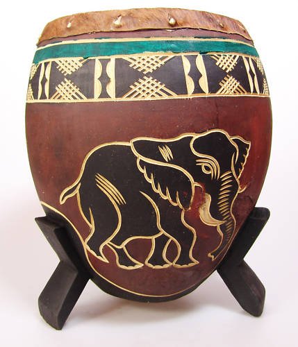 Traditional Tonga Lrg Wood/Leather Hide Drum ~Zimbabwe!