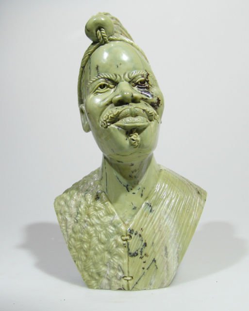 "The Shona Chief" Hand Carved Butter Jade Art Stone Sculpture from ...
