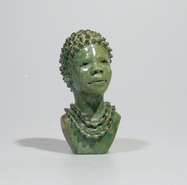 "Shona Man" Verdite Shona Stone Sculpture /Art Hand Carved in Zimbabwe!
