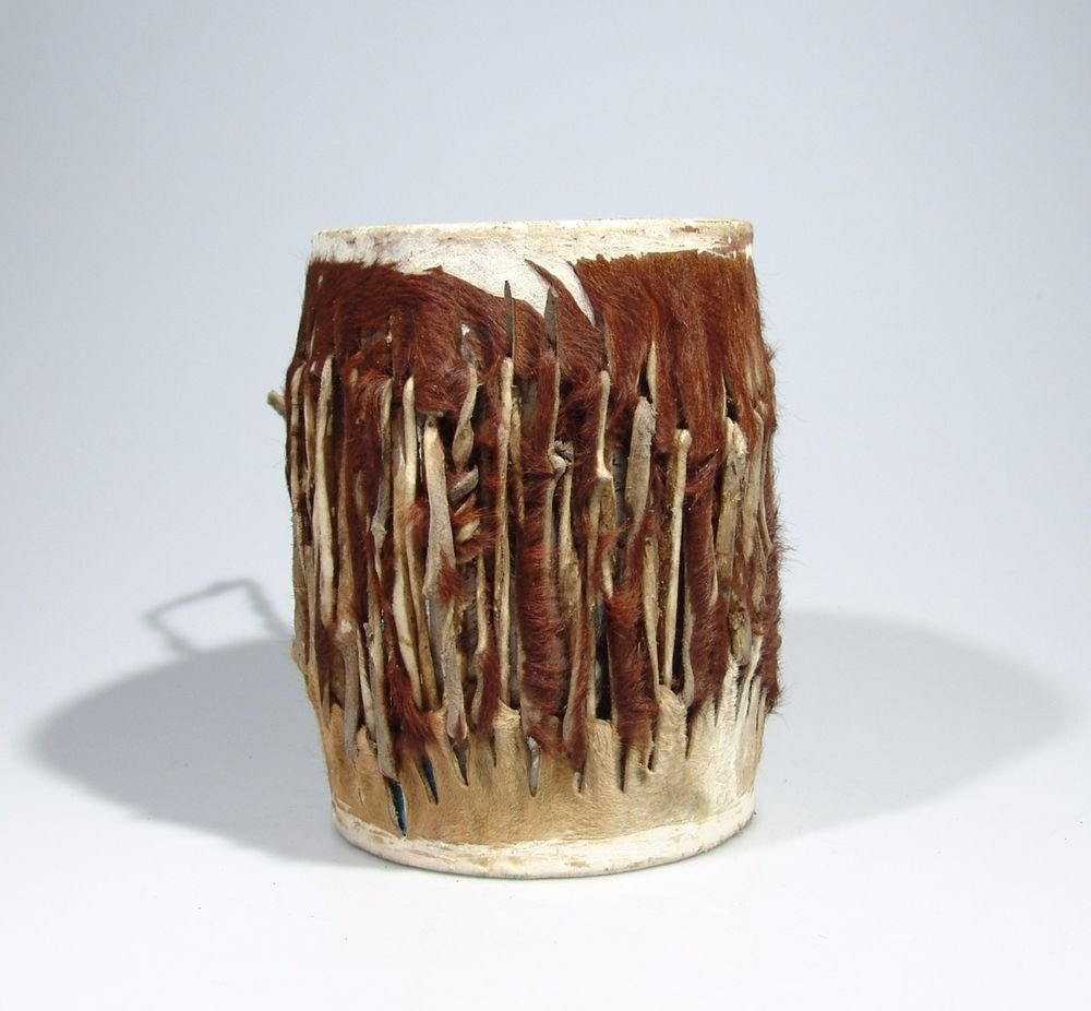 Awesome "Shona Leather Drum" v2 Hand made in Zimbabwe! 9.5 x 7 inches