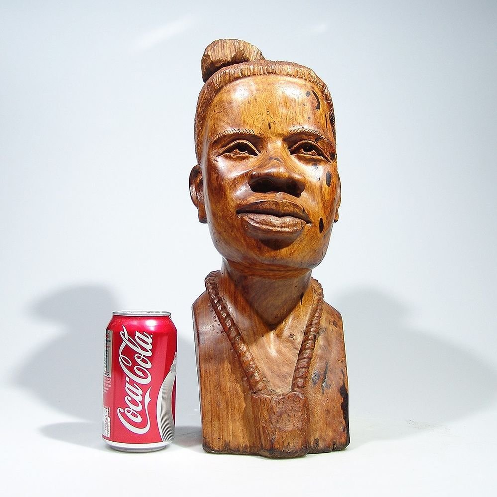"Shona Lady" Mukwa Hardwood Sculpture Hand Carved by Kenneth M. in ...