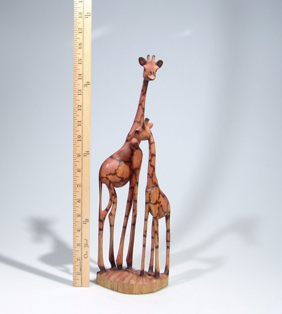 "African Giraffes" Mukwa Hardwood Sculpture Hand Carved in Zimbabwe!