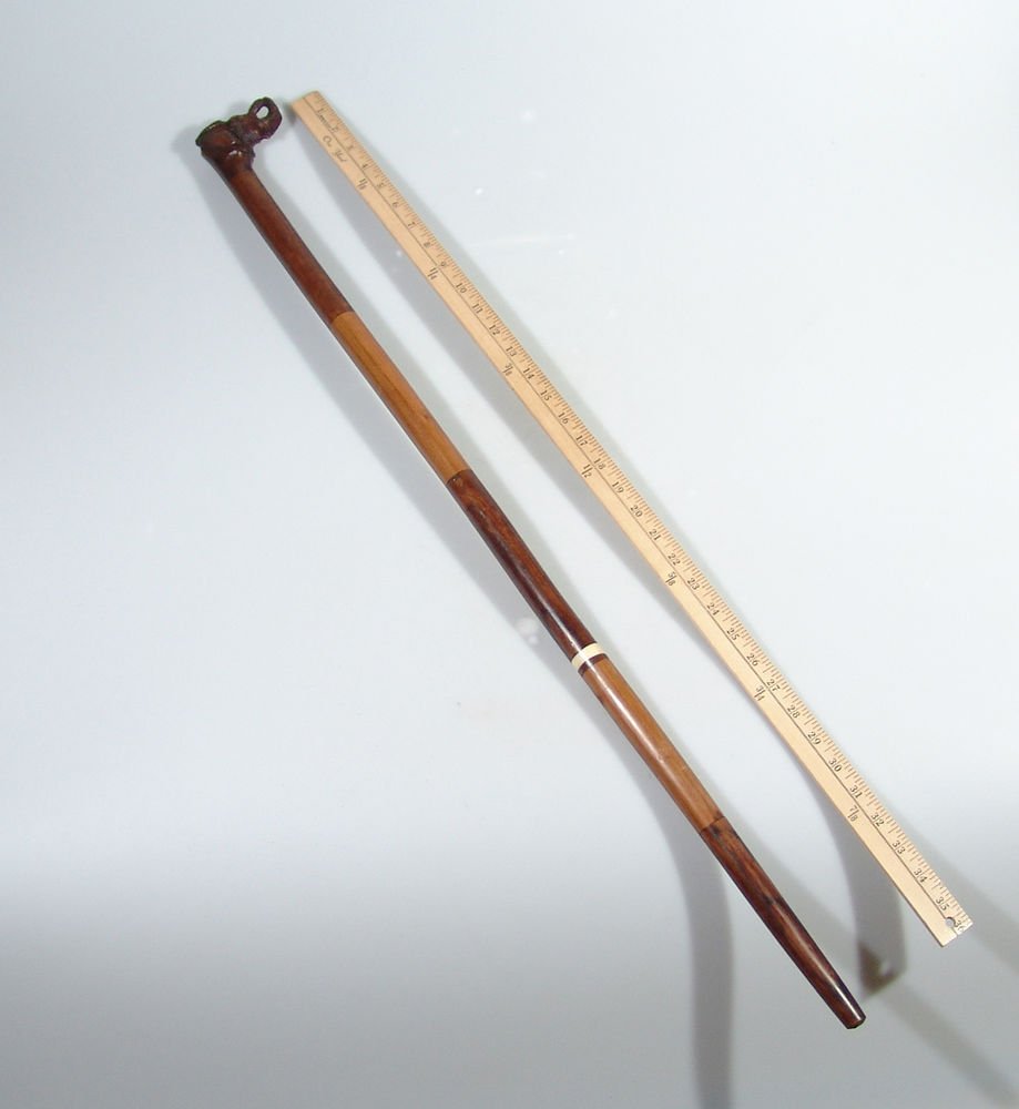 Elephant Head Mukwa Wood Inlay Walking Stick Cane Handmade in Zimbabwe ...