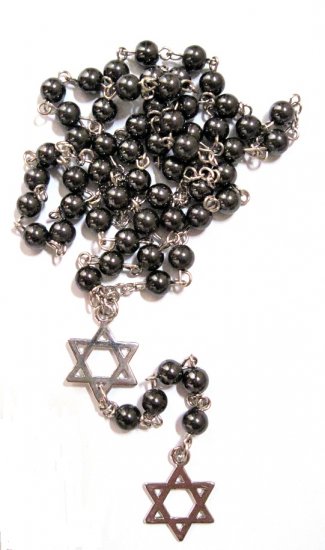 Jewish Rosary Hematite Bead 2 Star Of David