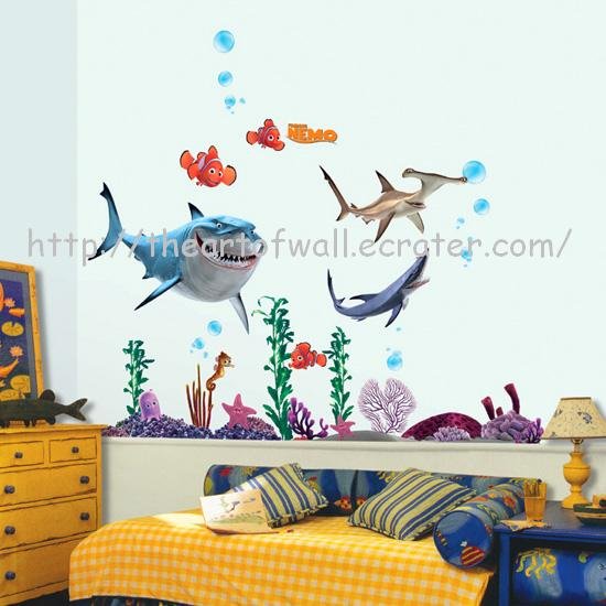 TP70100-DS58379 Wall Sticker - Finding Nemo & Shark Tales