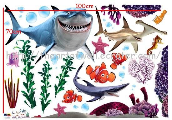 TP70100-DS58379 Wall Sticker - Finding Nemo & Shark Tales