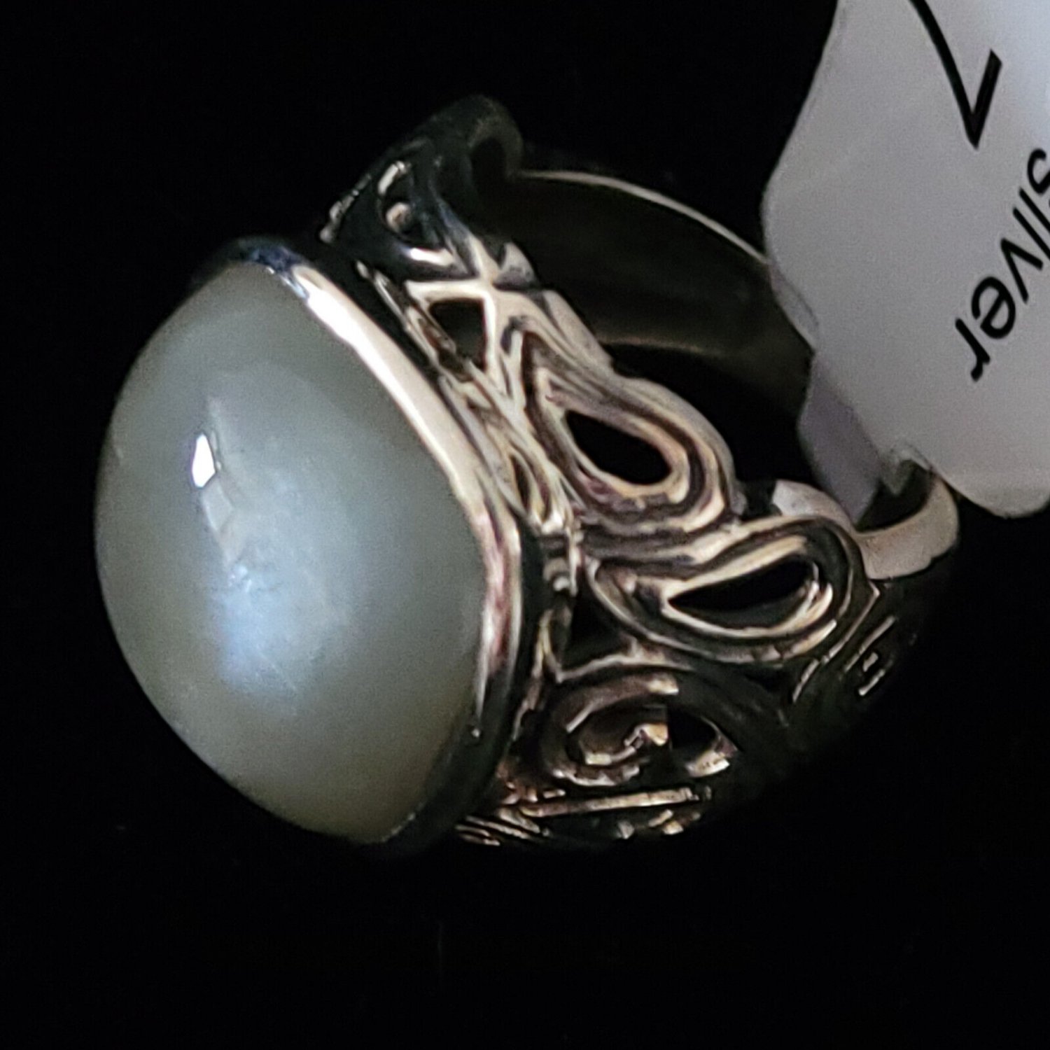Sri Lanka Moonstone 925 Fine Solid Sterling Silver Ring Size 7 Genuine ...