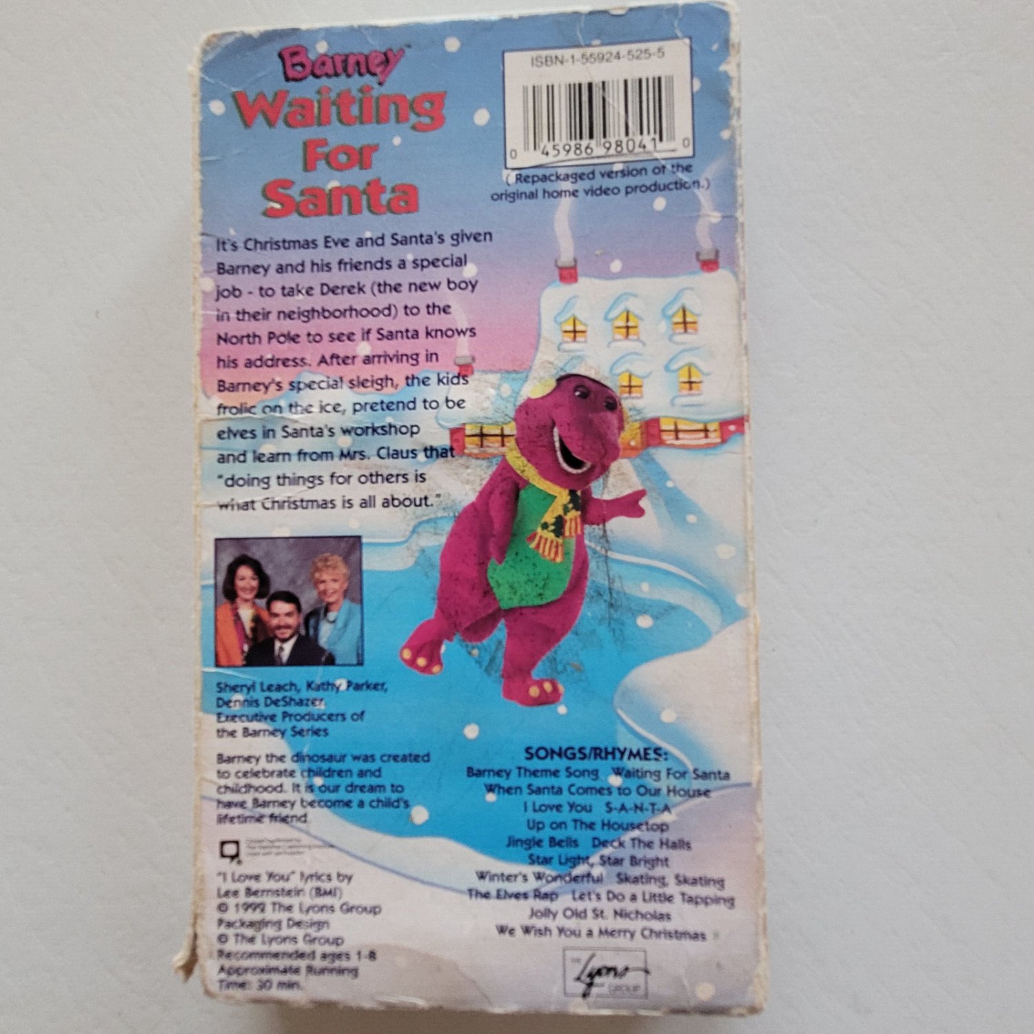 Barney Waiting For Santa VHS 1992 Purple Dinosaur CHRISTMAS Singalong ...