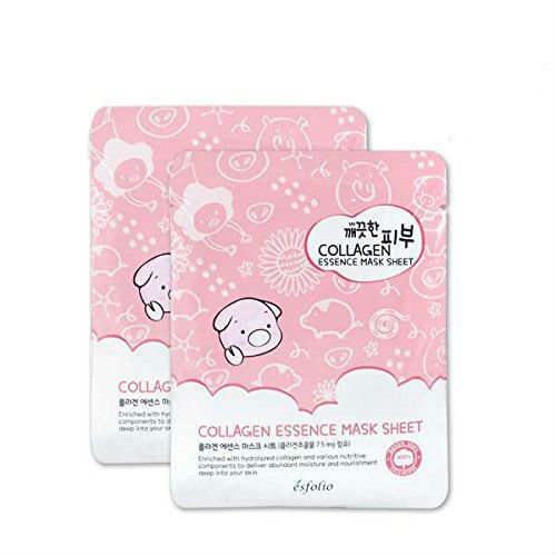 Esfolio Collagen Essence Pure Skin Facial Mask 10 Mask Sheets Skin Moisture