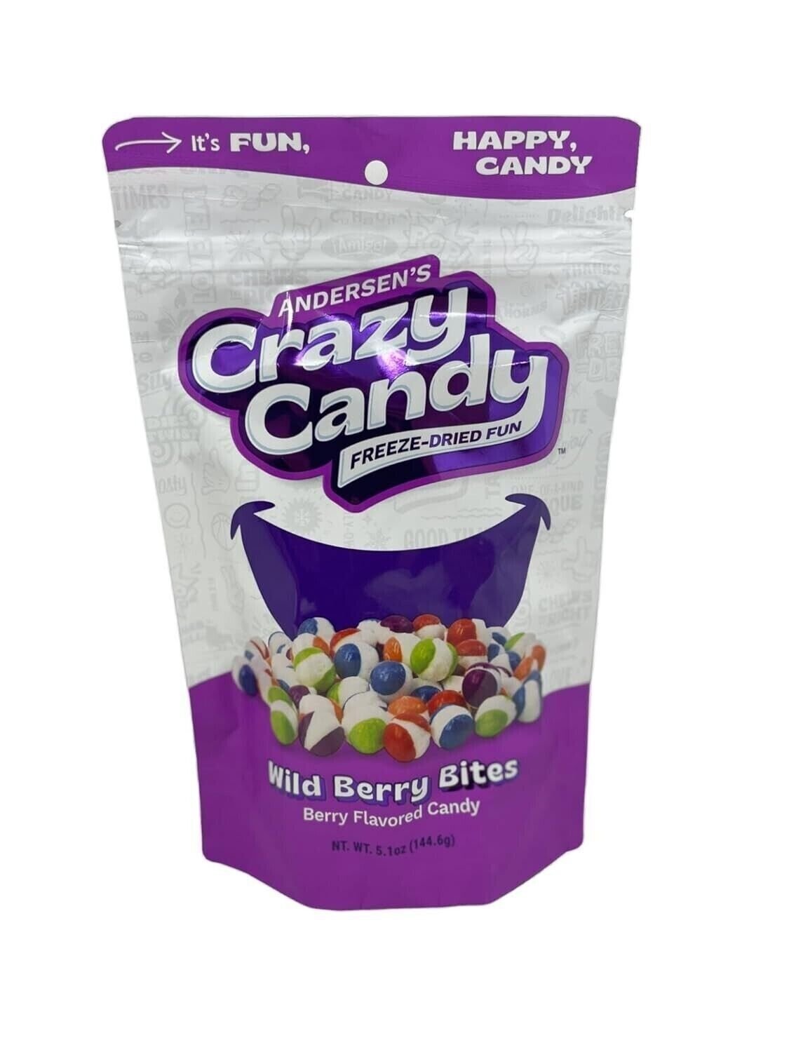 Freeze Dried CRAZY CANDY Wild Berry Bites Exotic Flavor Original Fresh