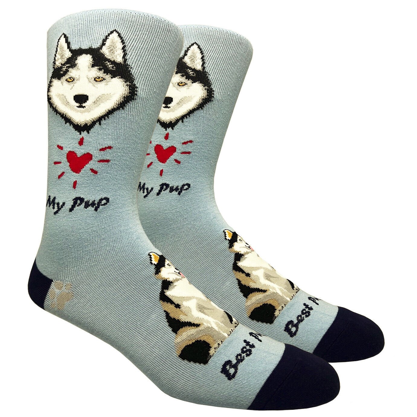 Siberian Husky Dog Socks Fun Novelty Dress Casual Unisex SOX FineFit ...