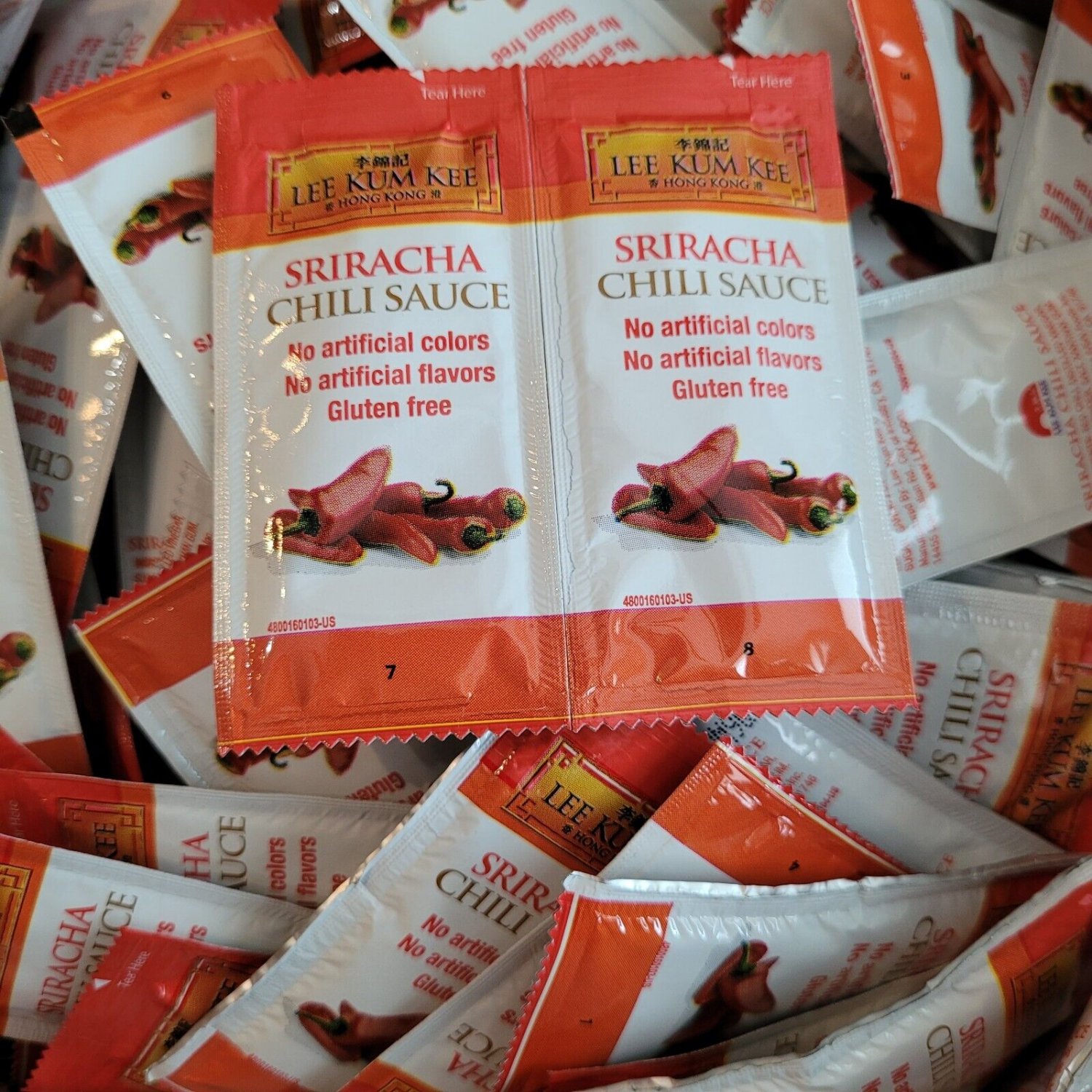 100 Lee Kum Kee Sriracha Chili Sauce Packets Take Out 7g Wholesale Lot ...