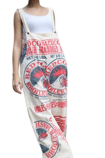Flour Sack Chicken Rooster Hippie Overalls Coveralls Cottage Core Boho ...