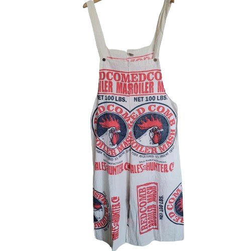 Flour Sack Chicken Rooster Hippie Overalls Coveralls Cottage Core Boho ...