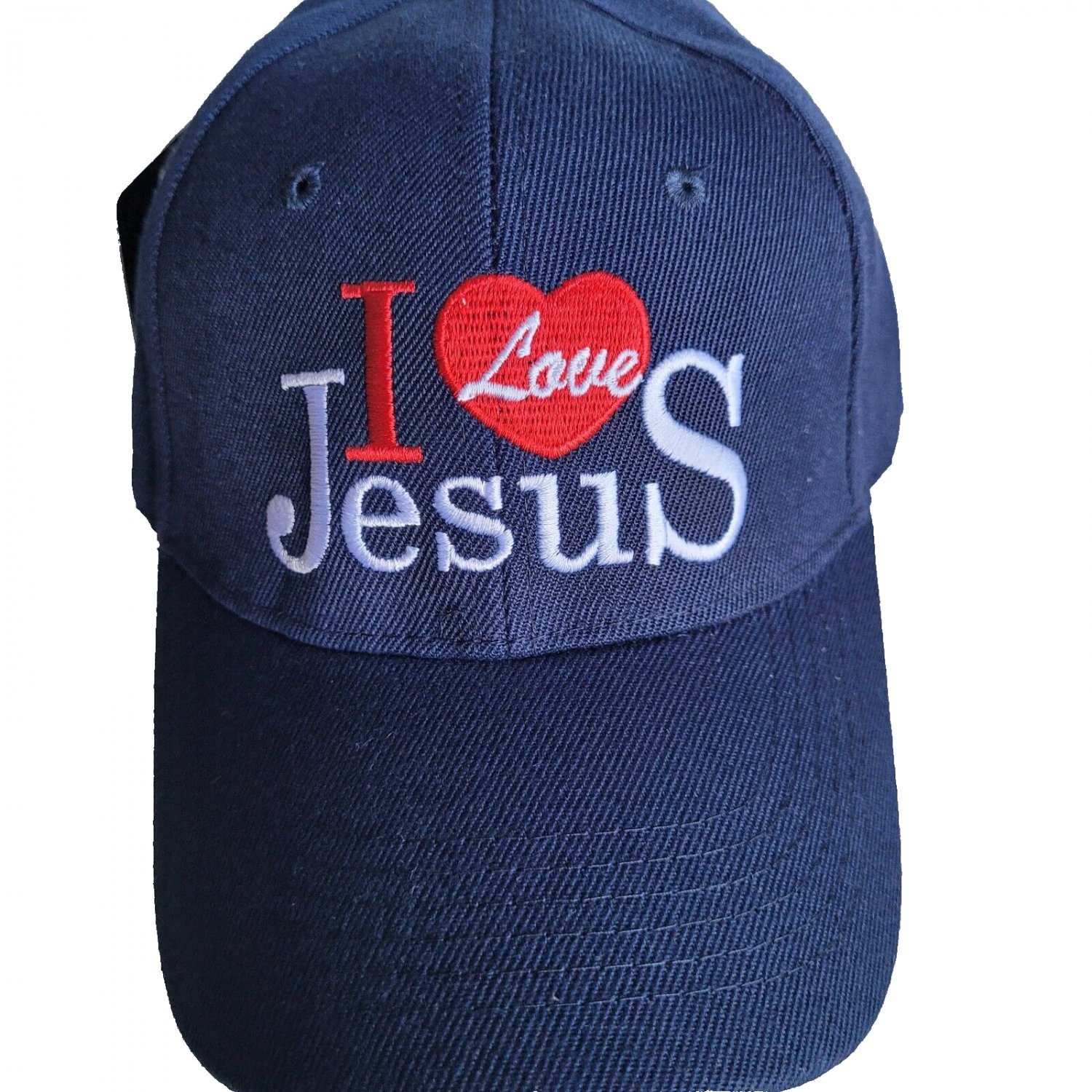 I Love Jesus Hat Cap Navy Embroidered Adjustable One Size Baseball ...