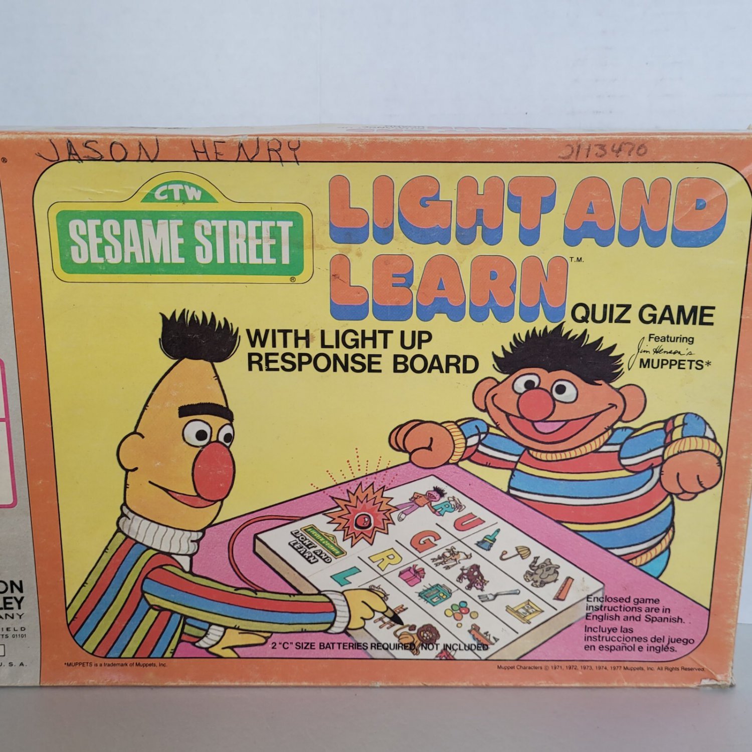 Vintage 1977 Sesame Street Light and Learn Quiz Game M B 4734 Muppets ...