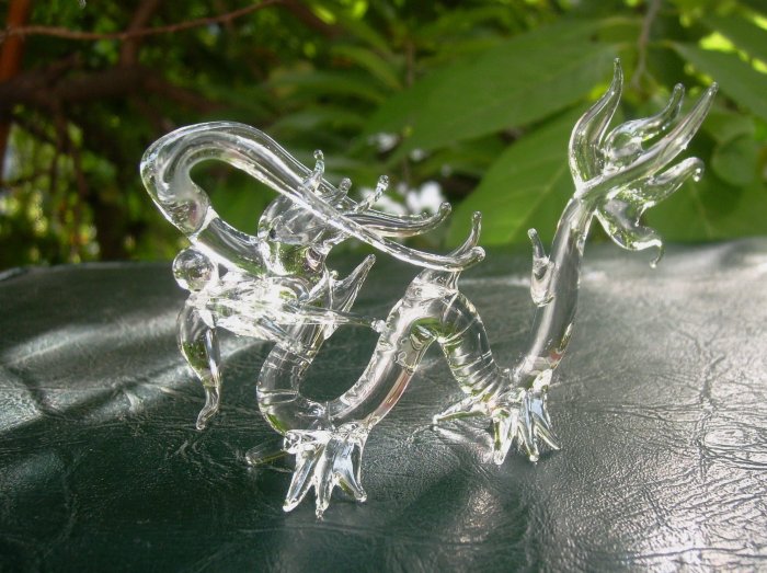 hand blown glass crystal dragon figurines thailand handmade home decorate
