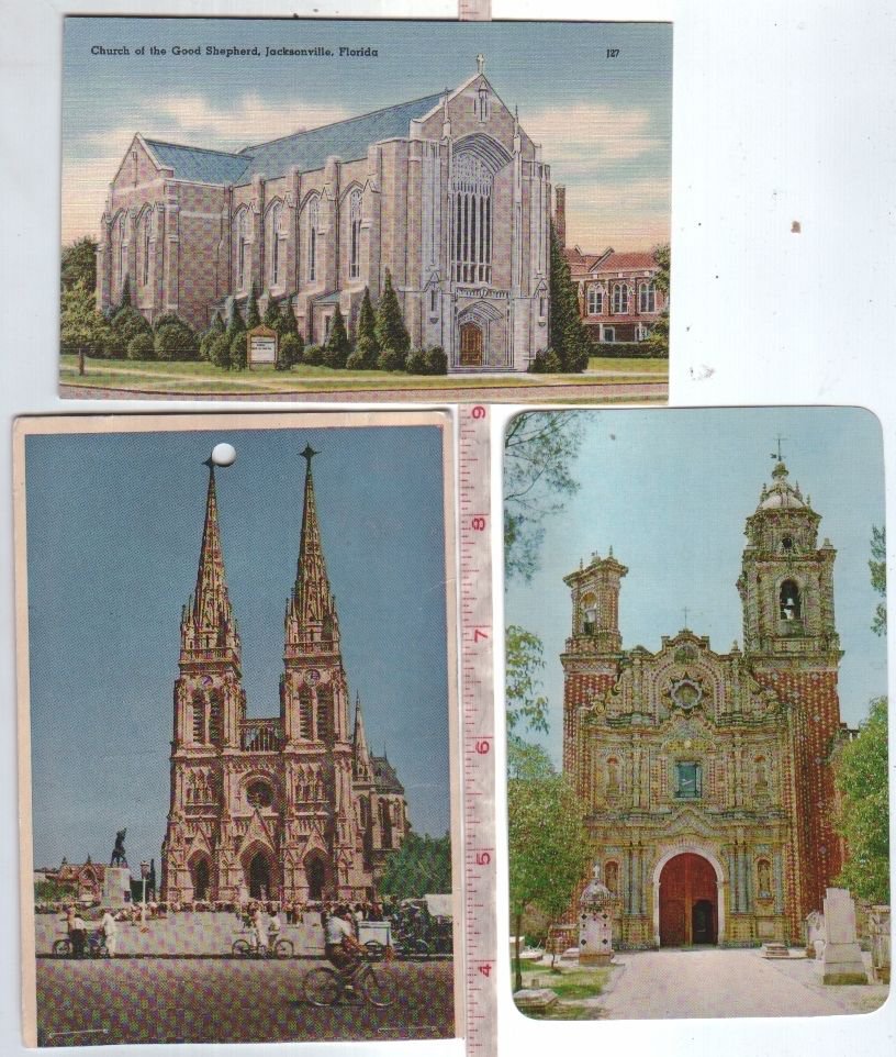 Christian Church Religion Vintage Postcard SET OF 3