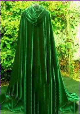 Forest Green Unlined Panne Crushed Velvet Cloaks