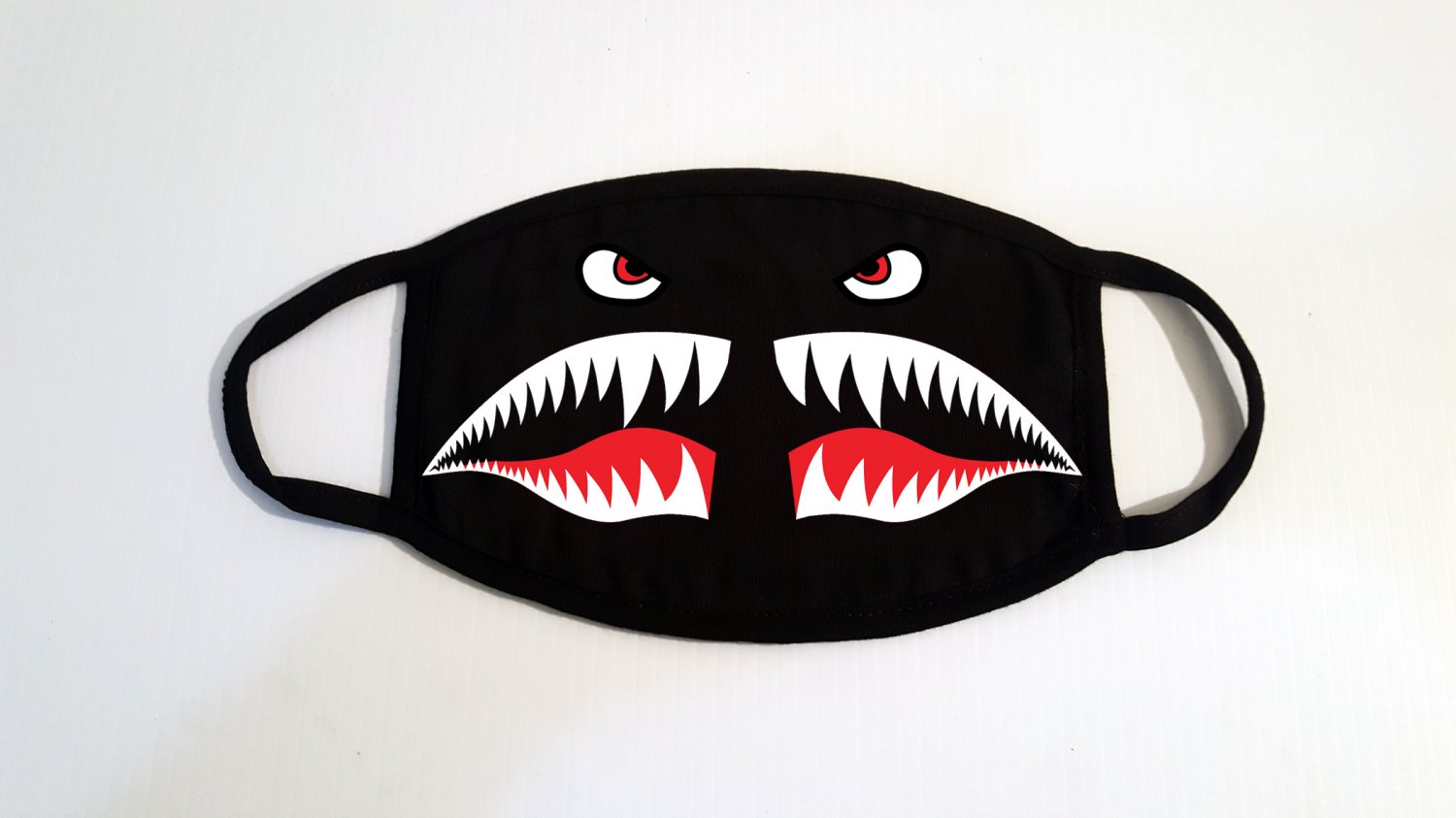 MOUTH SHARK TEETH FACE MASK UNISEX humor jdm fashionable flying tiger