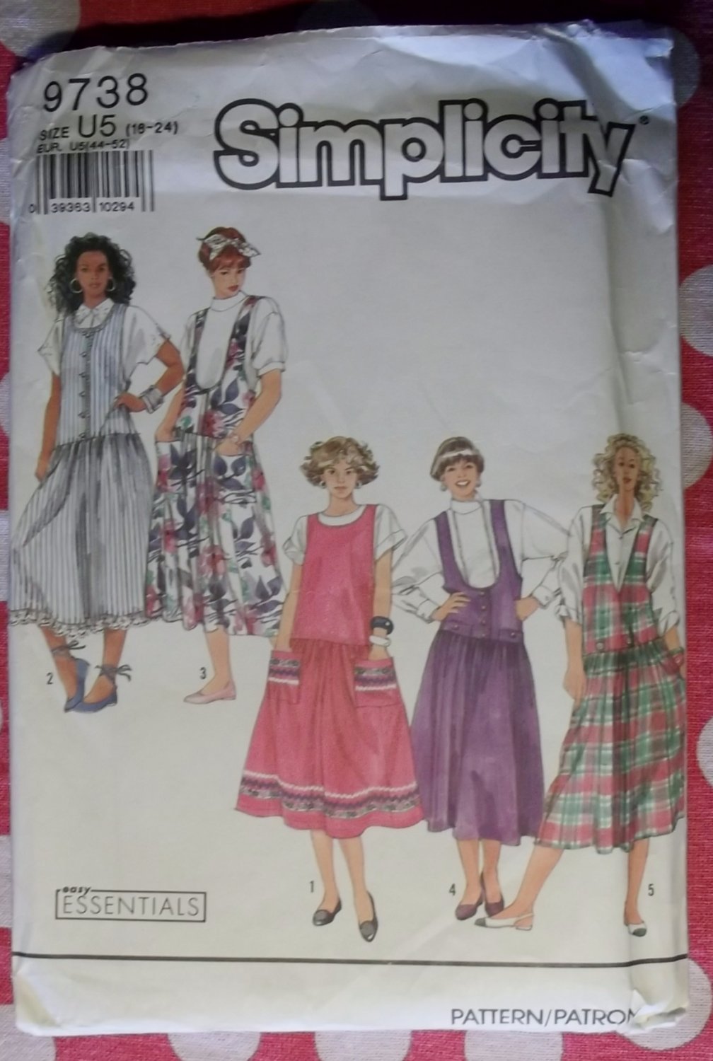 OOP Easy Simplicity 9738 Sewing Pattern Misses Jumper with Bodice ...