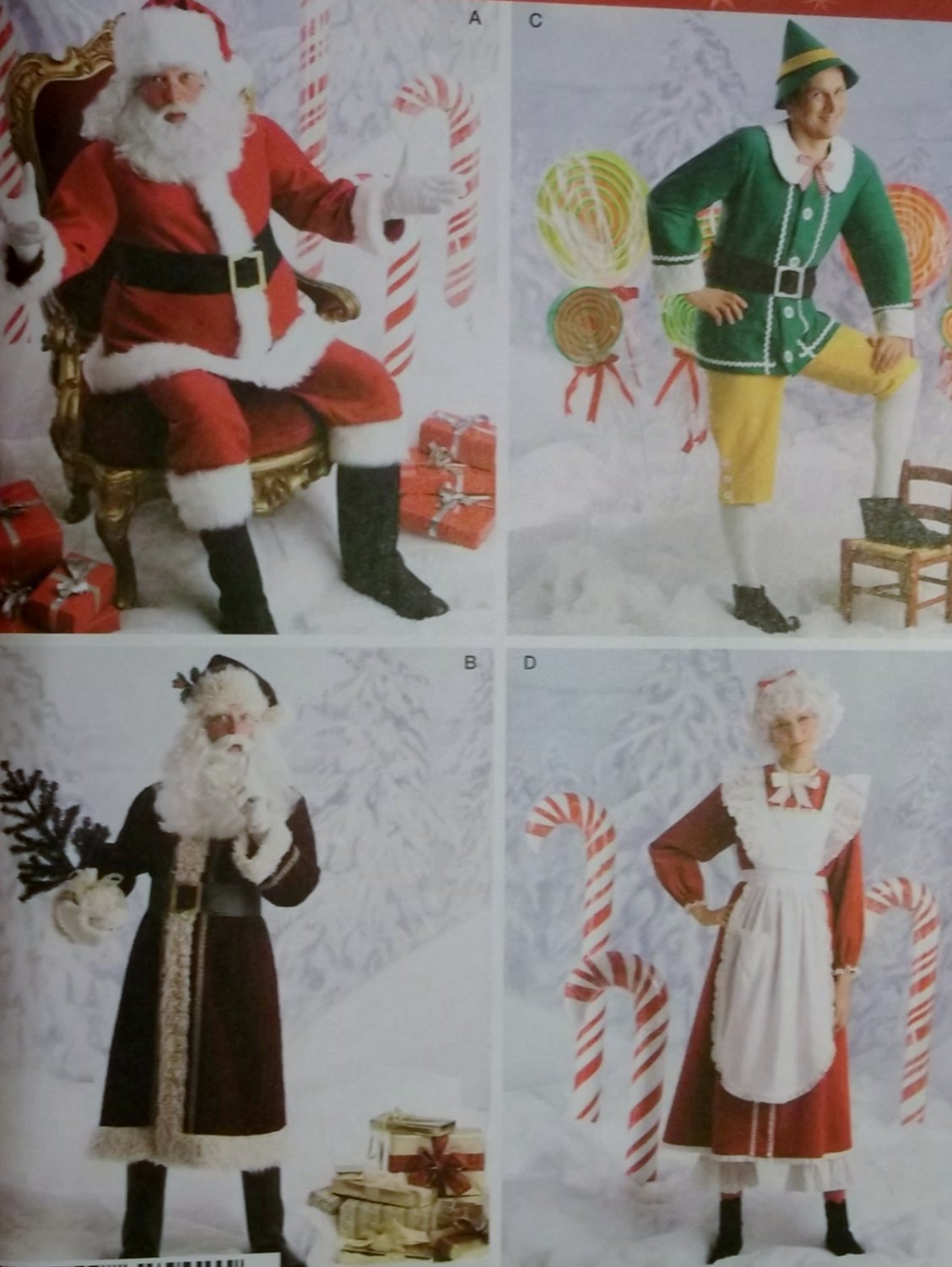 Adult Santa, Mrs. Santa, Elf Costumes Simplicity 2542 Pattern, Plus Sz ...