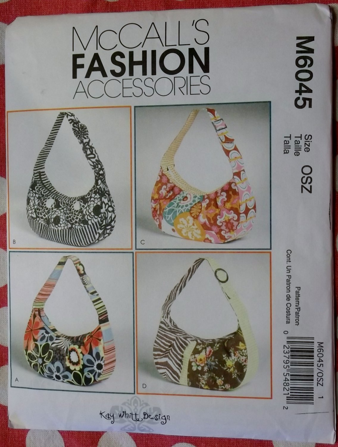 Kay Whitt Design Bags McCalls M6045 New Sewing Pattern, Uncut