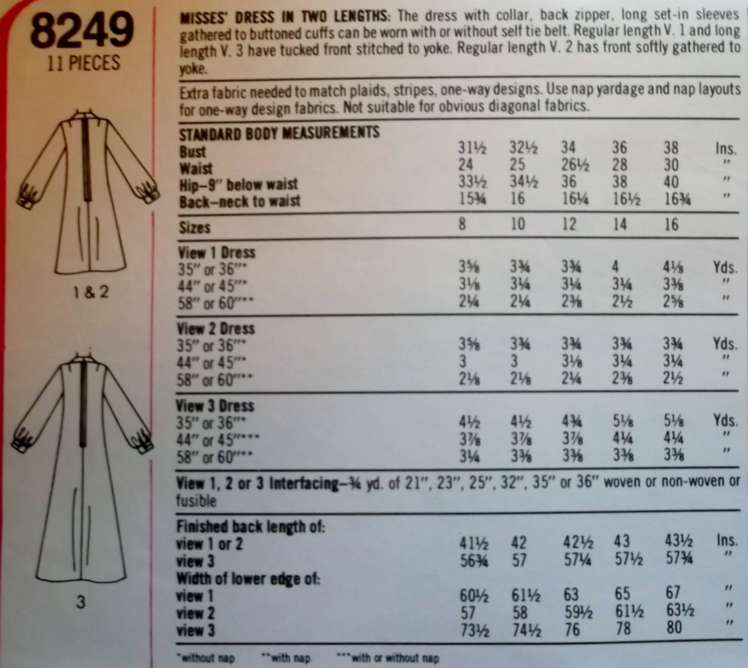 Vintage 1977 Simplicity 8249 Sewing Pattern, Maxi or Knee Length Dress ...