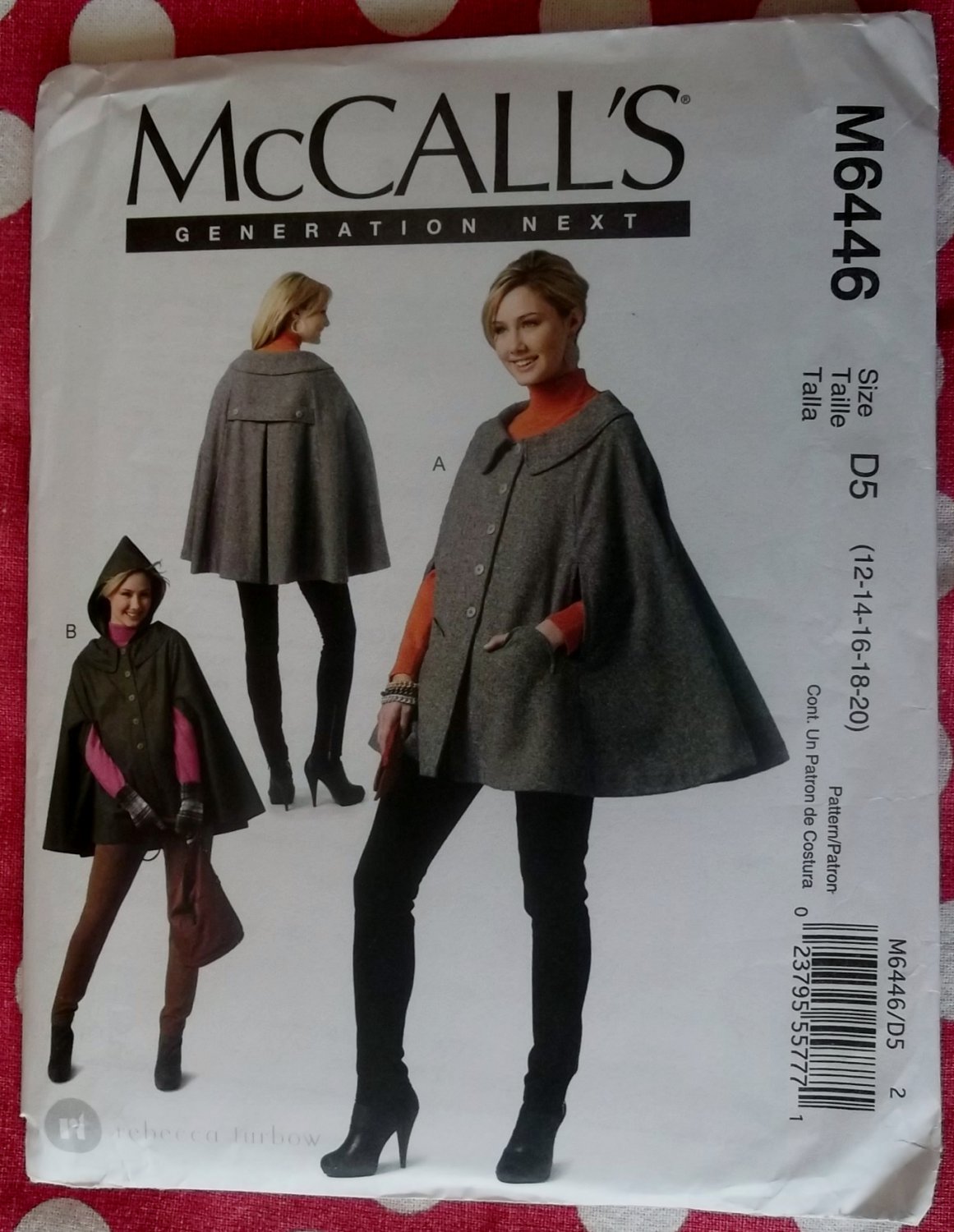 McCalls M6446 Rebecca Turbow Next Generation Misses' Capes Pattern ...