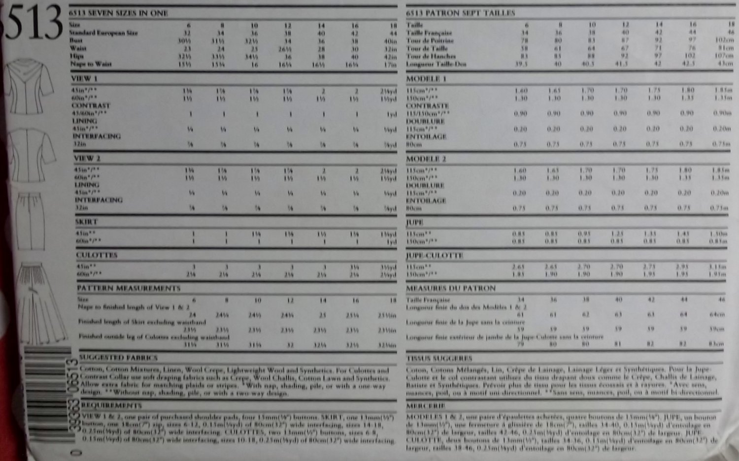 OOP New look 6513 misses Career Separates, Size 6 to 18, Bust 30 1/2 to ...