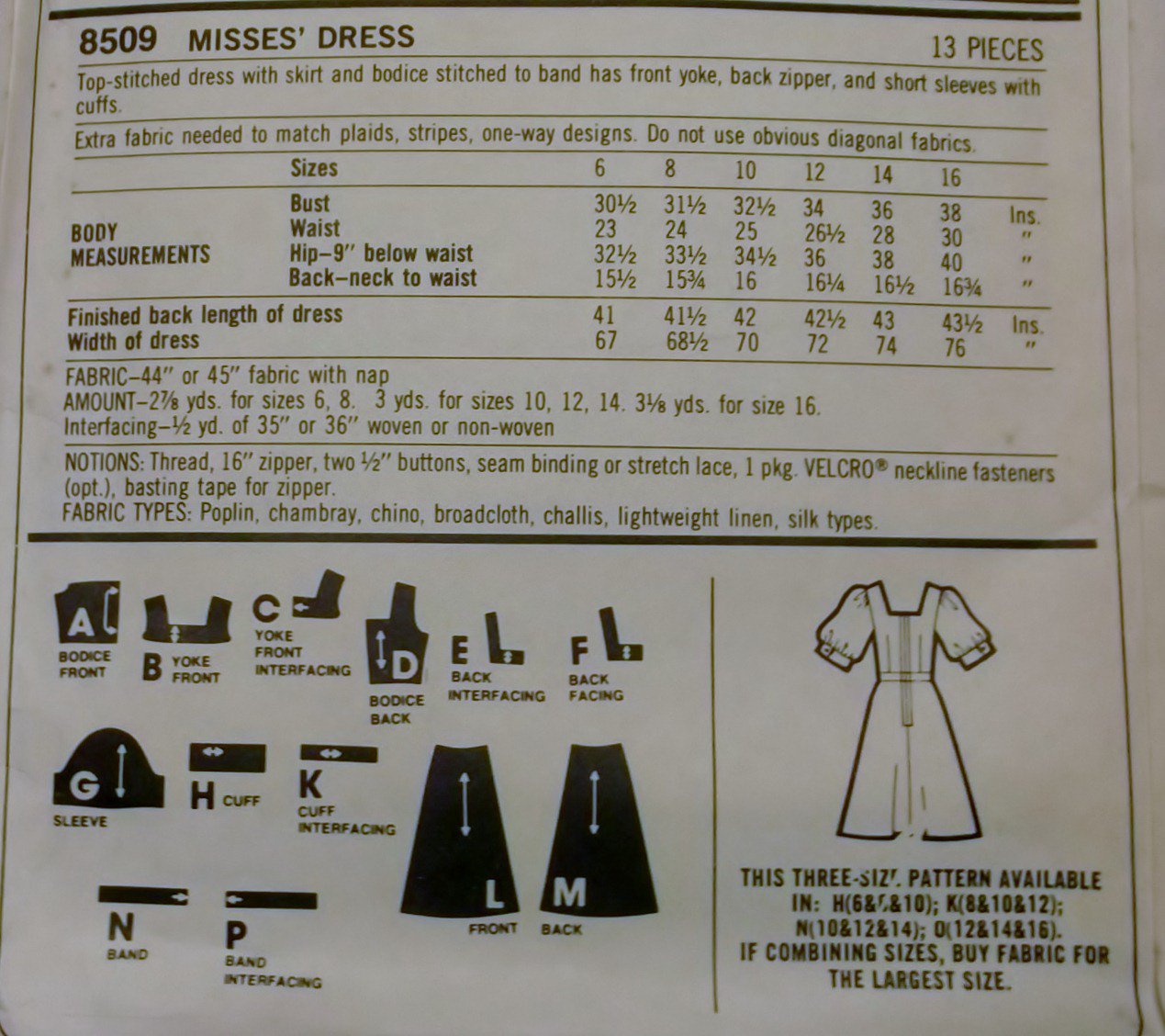 Vintage Easy Simplicity 8509 Dress Pattern, Sz 10, 12, 14, Uncut