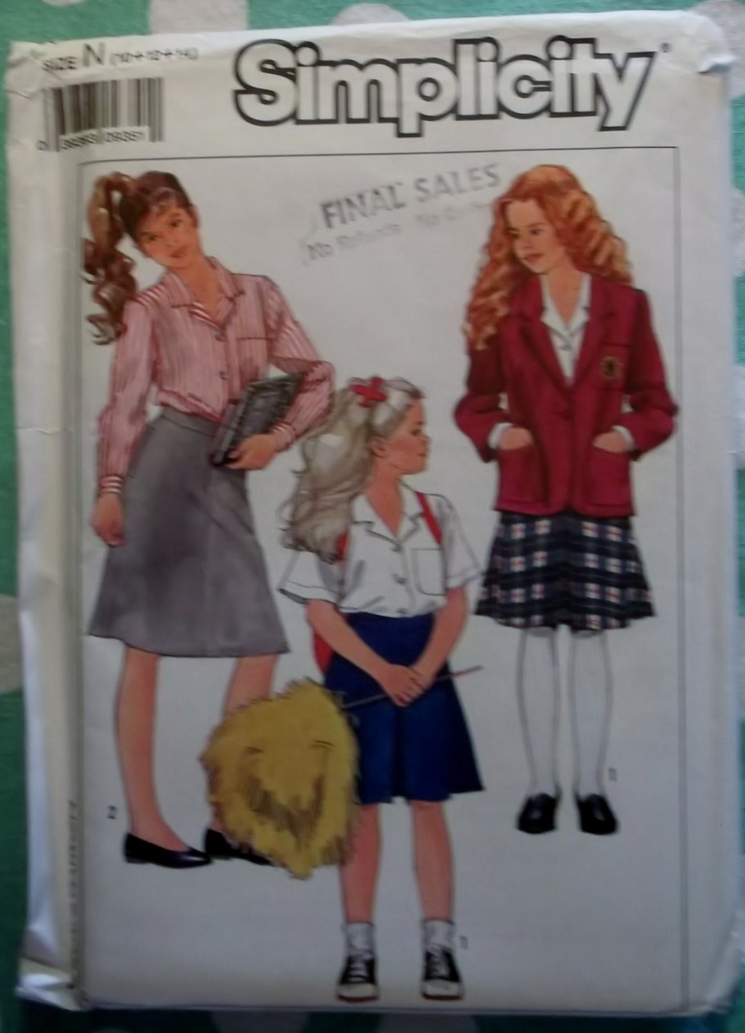 Simplicity 8509 Girls' Skirts, Blouses & Unlined Jacket Pattern, Sz 10 ...