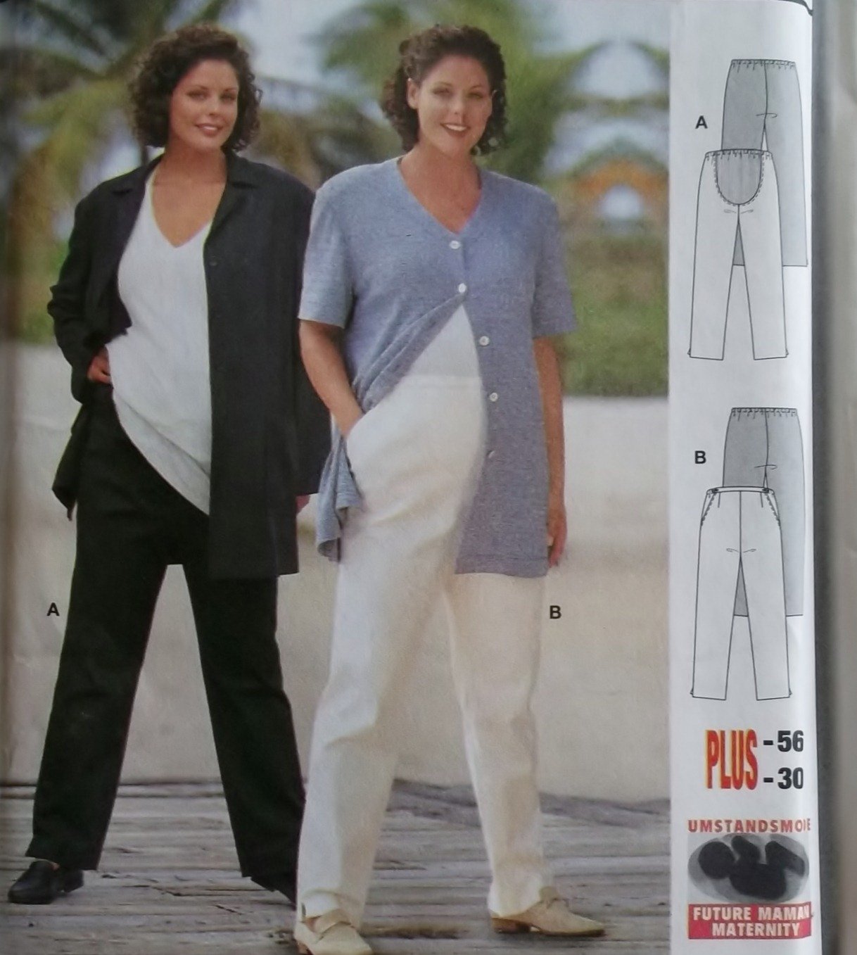 Burda 2655 Maternity Pants Pattern, Plus Size 20 22 24 26 28 30, uncut