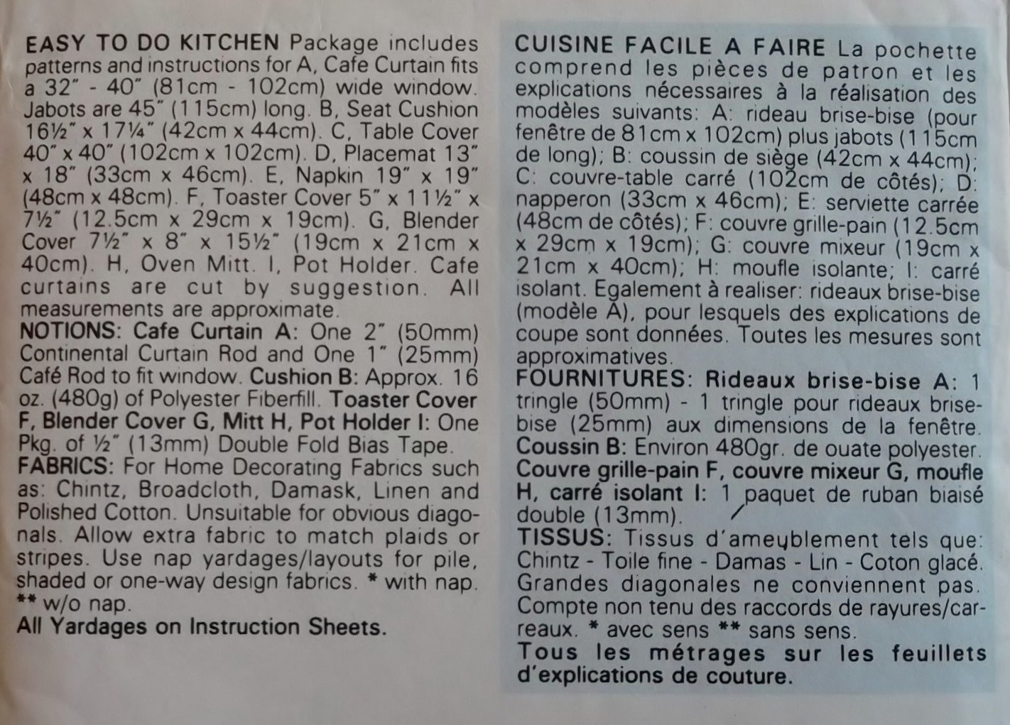 Waverly Easy to do Kitchen Decor Butterick 6676 Pattern, Uncut