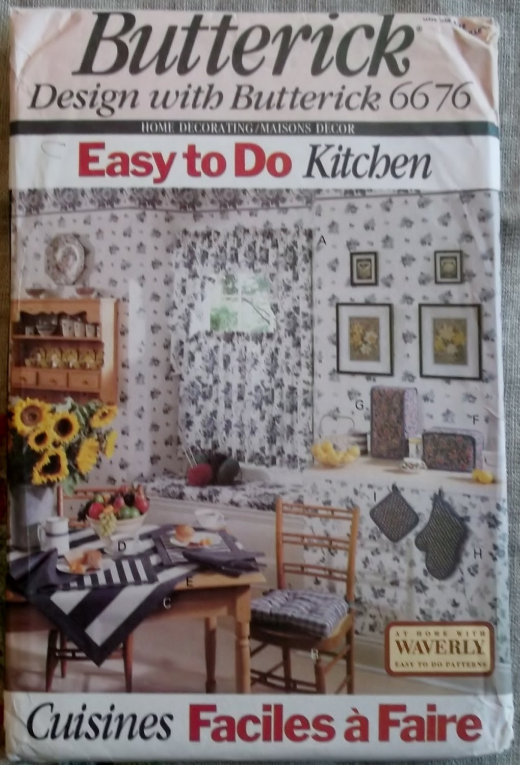 Waverly Easy to do Kitchen Decor Butterick 6676 Pattern, Uncut