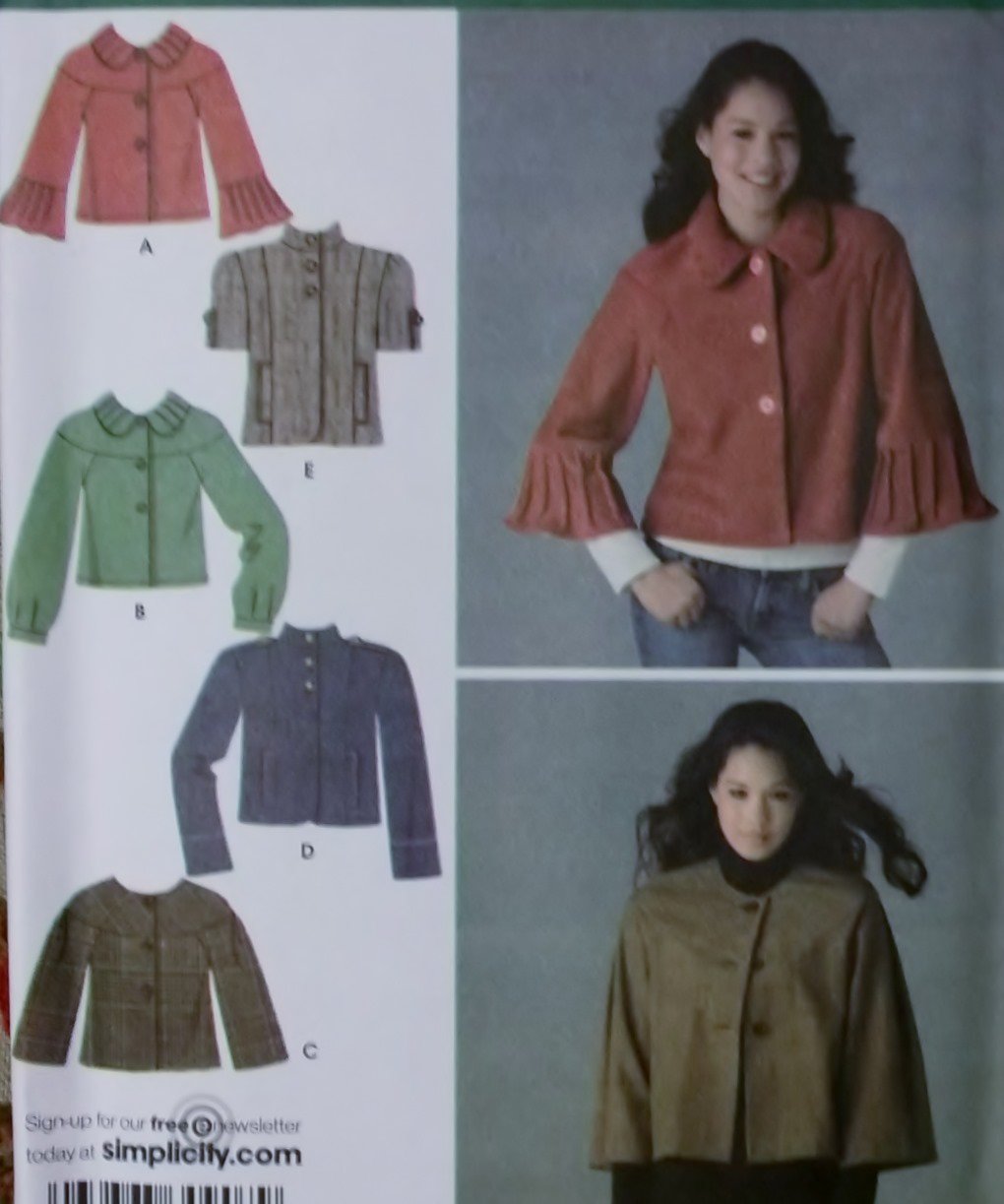 Misses' Jackets in 5 versions Simplicity 3627 Pattern, Plus Size 14 to ...