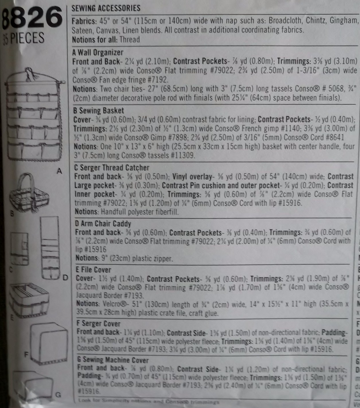 Shirley Botsford Design Sewing Accessories Simplicity 8826 Pattern, Uncut