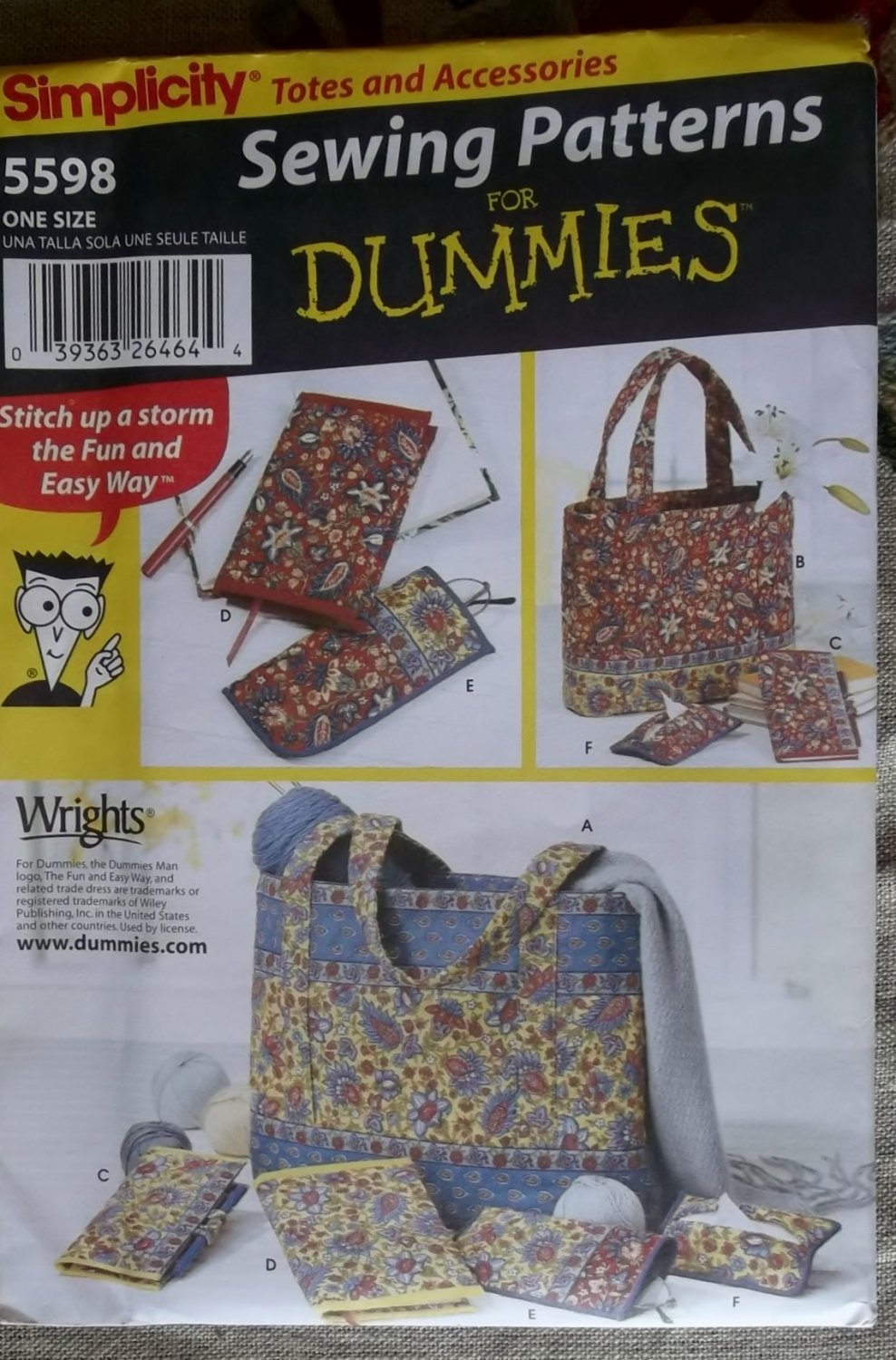Simplicity 5598 Sewing Pattern Sewing for Dummies Bags and accessories ...