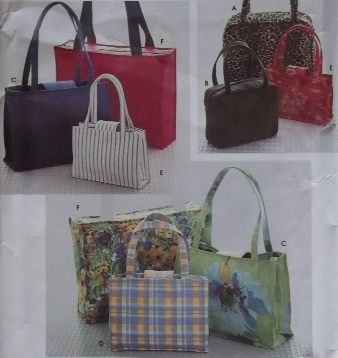 Simplicity 8331 Sewing Pattern Handbags in Two or Three Sizes & Tote, Uncut