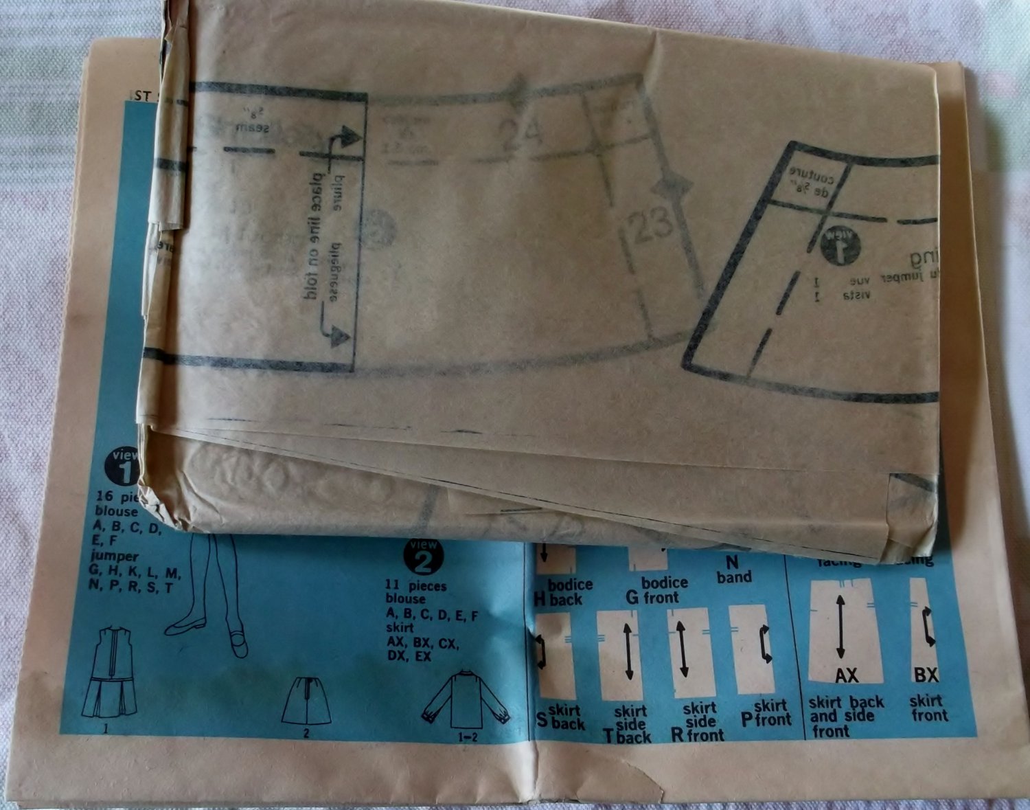 Girls' Jumper, Skirt And Blouse Simplicity 8311 Vintage Pattern, Girls ...