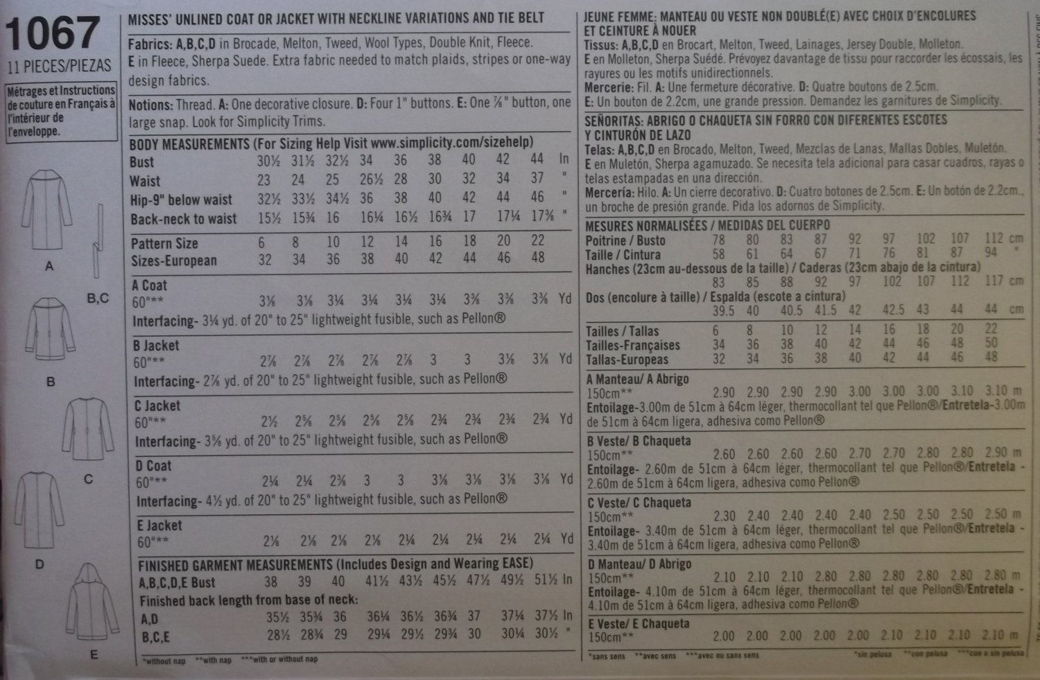 Misses' Wrap, Twist & Tie Knit Cardigan Simplicity 1065 Pattern, Size ...