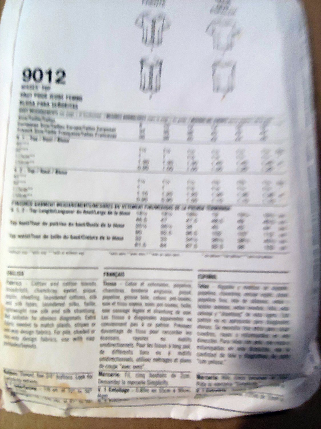 Simplicity 9012 Misses' Top, Blouse Pattern, Size 8 to 18, Uncut