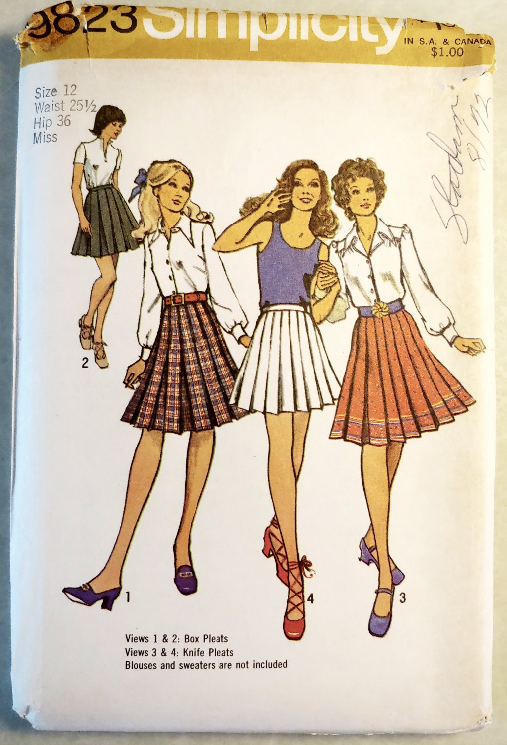 Vintage 1970's Misses Pleat Skirts Simplicity 9823 Sewing Pattern, Sz ...