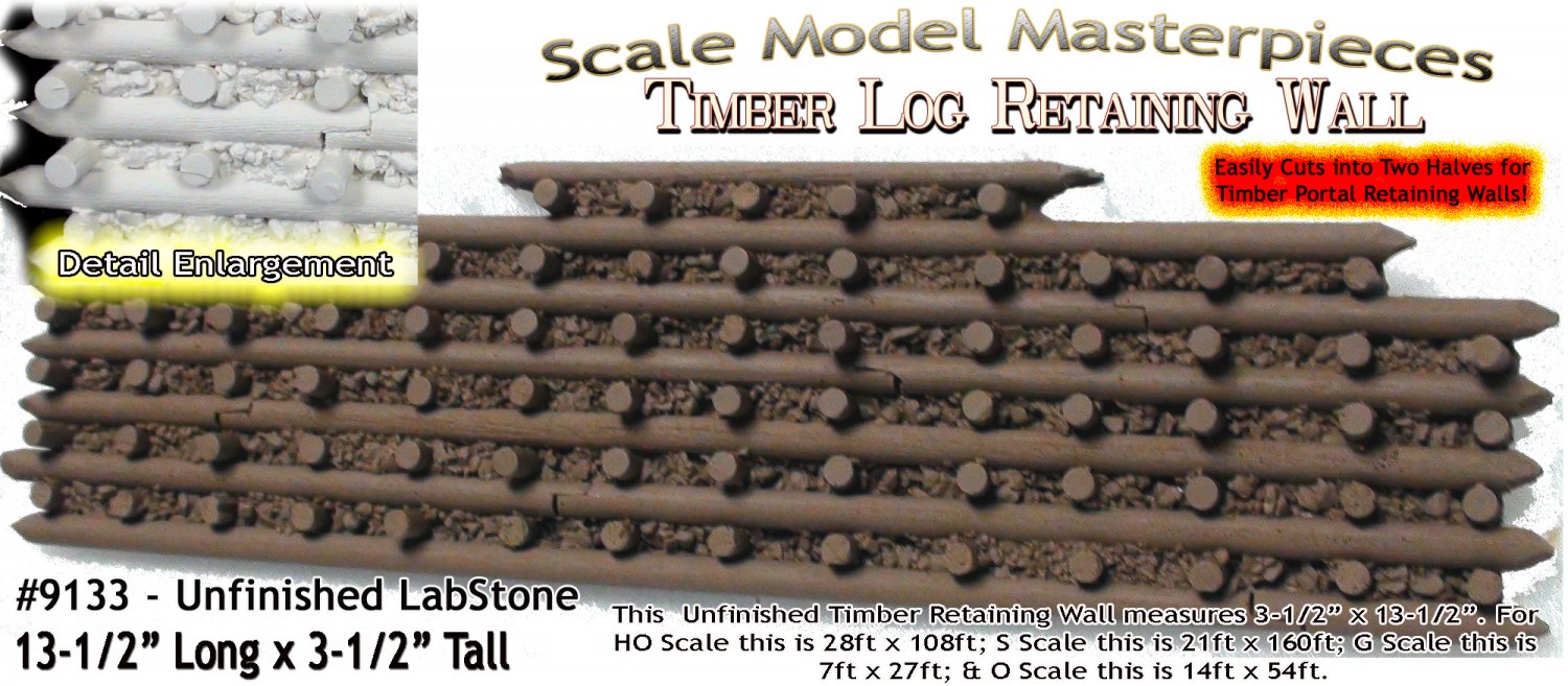 LOG TIMBER RETAINING WALL Doctor Ben's S/Sn42/O/On3/On30 (LabStone)