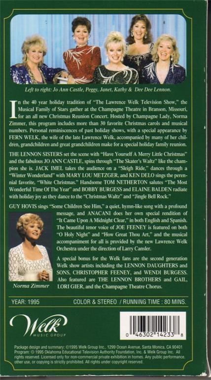 A LAWRENCE WELK FAMILY CHRISTMAS 1995 CHRISTMAS REUNION CONCERT Fern ...