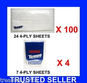 100 Tempo Refills Tissues Car Visor Monitor + 4 pockets